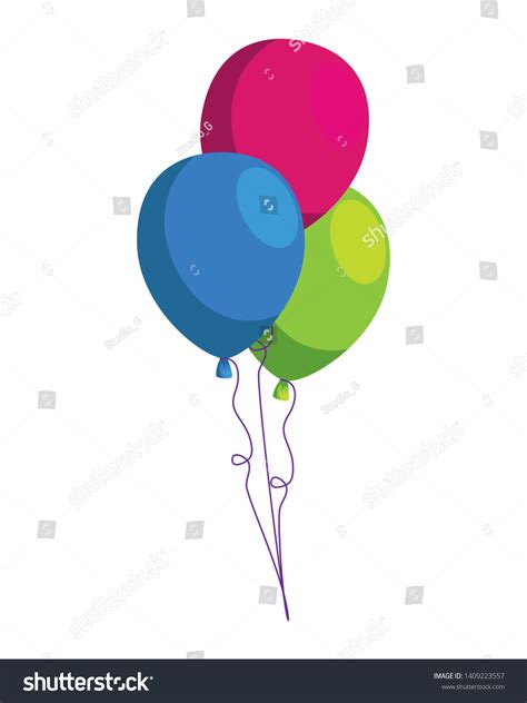 Balloons Helium Floating Icon Vector Illustration Stock Vector Royalty