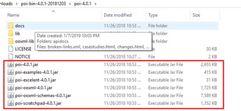 integration of apache poi java library in a java project