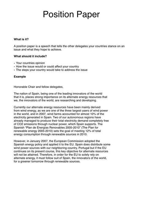 Position Paper Sample Format Philippines Position Paper Example Hot