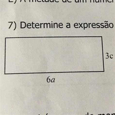7 Determine A Expressão Algébrica Que Representa O Perímetro Na Figura