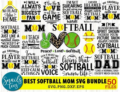 Softball Svg Bundle Png Softball Mom Svg Bundle Mom Svg Mothers Day