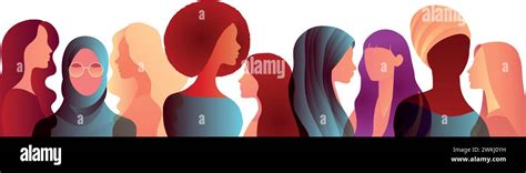 Group Silhouette Of Multicultural Business Women International Womens