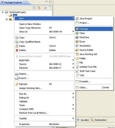 selenium automation testing creating a java package in eclipse ide