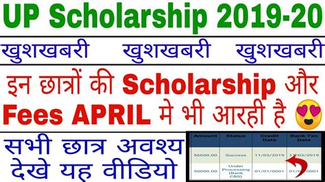 Up Scholarship 2020 April मे इन छात्रों की आरही है Scholarship
