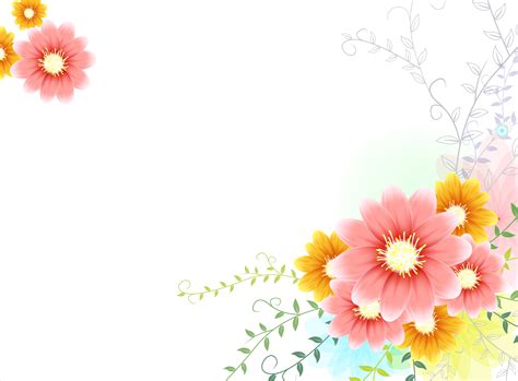 ピンクの花のイラスト・フリー素材／壁紙・背景no 637『淡い色・カラフル・角』