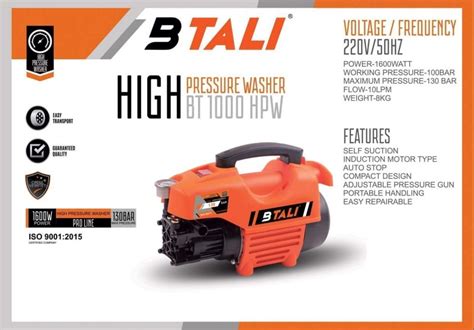 Btali Bt 2200 Pressure Washer 180 Bar At Rs 42250 Piece In Chennai