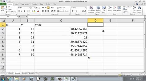 Excel 2010 Sum Of The Squared Residuals Youtube