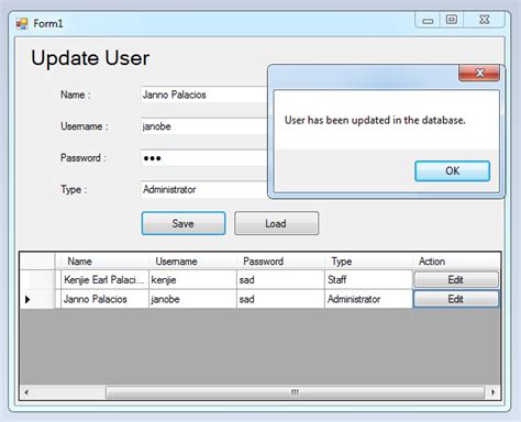 how to retrieve and update the data using c and mysql