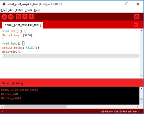 msp430g2553 serial print doesn t work with energia 1 6 10e18 msp