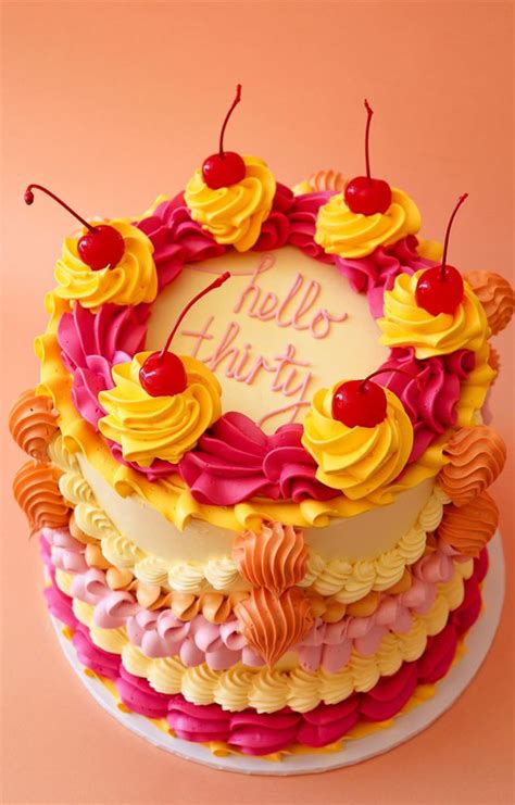 40 Delightful Lambeth Birthday Cake Ideas Pink Orange And Yellow Cake