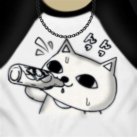 Free Roblox T Shirt ★ Black Plain Gato Cat Tee W Chain 🎵⛓ ω
