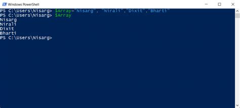 using powershell to split a string into an array