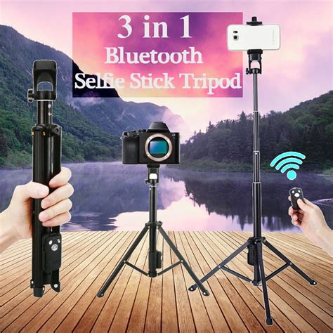 3 In 1 Tripod Selfie Stand Monopod Camera Bluetooth Remote Shutter