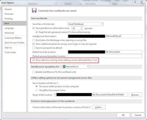 excel is there a registry setting to suppress the warning messages