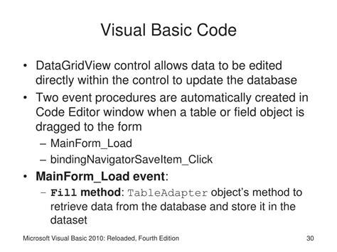 Ppt Microsoft Visual Basic 2010 Reloaded Fourth Edition Powerpoint