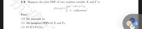 solved 3 6 suppose the joint pdf of two random variables