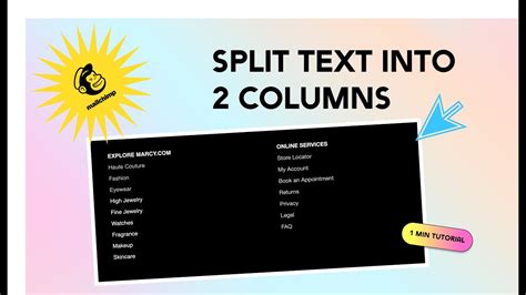 split text into 2 columns in mailchimp template youtube