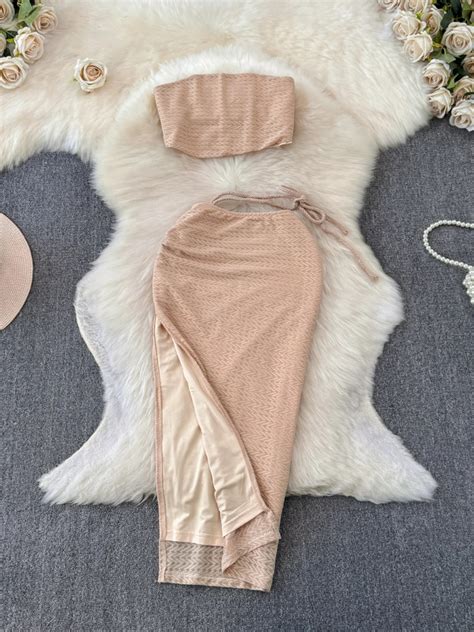 Foamlina New Chic Summer Two Pieces Set For Women Fashion Solid