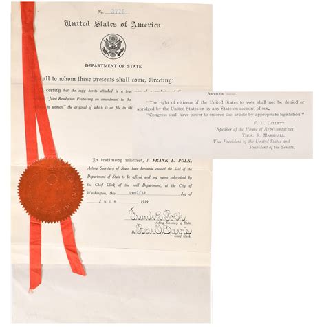 lot detail original 19th amendment proposing an