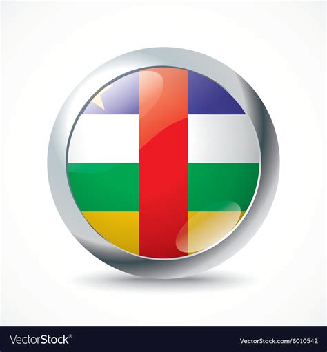 Central African Republic Flag Button Royalty Free Vector