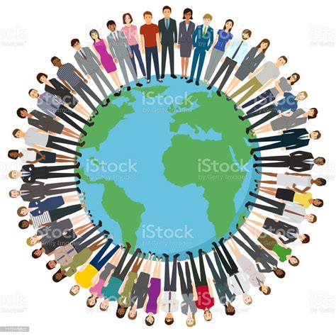 世界中の人々 地球儀のベクターアート素材や画像を多数ご用意 地球儀 世界地図 イラストレーション Istock