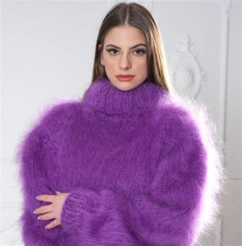 Angora Fluffy Fuzzy Mohair Sweater Angora Sweater Wool Turtleneck