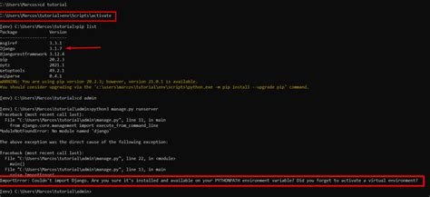 python importerror couldn t import django working in virtual