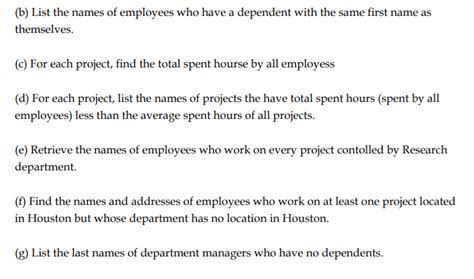 solved specify the following queries on the company