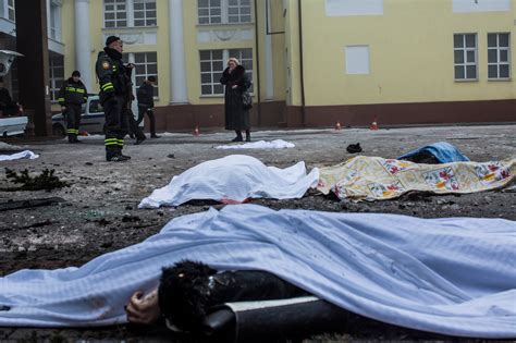 Lining Up To Receive Aid In Ukraine Crowd Is Devastated By A Mortar
