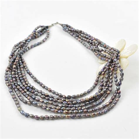 Freshwater Pearl And Seashell Multi Strand Necklace For Sale At 1stdibs