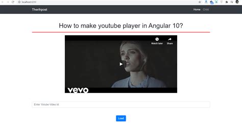 how to make youtube player in angular 10 therichpost