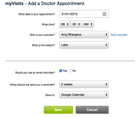 how to add a doctor s appointment my diabetes home