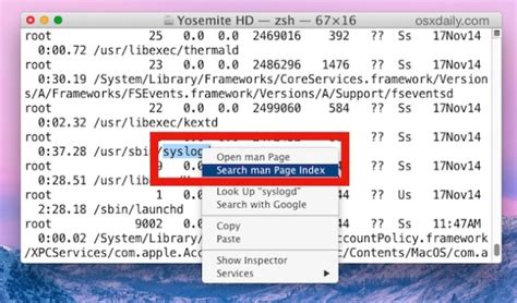 search the manual page index for string matches in terminal for mac os x