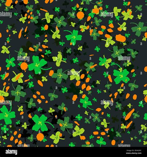 St Patricks Day Background Seamless Shamrock Pattern Ireland Symbol