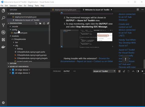 azure iot toolkit 1 1 0 for vs code released welcome page generate