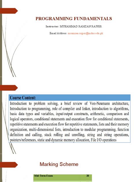 programming fundamentals instructor pdf c programming language