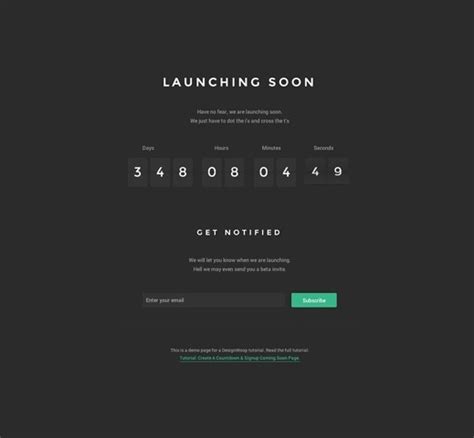 tutorial create a countdown and signup coming soon page