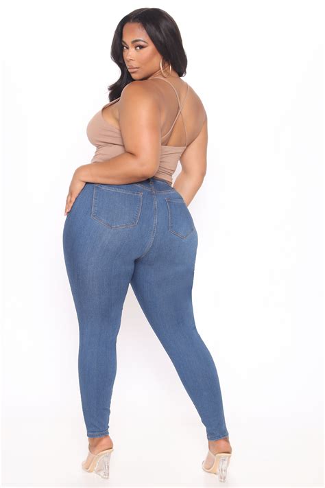 Classic High Waist Skinny Jeans Medium Blue Wash Insstreet