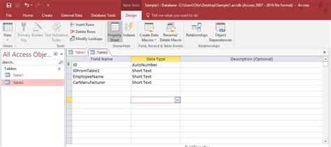creating one table from data of another table in access