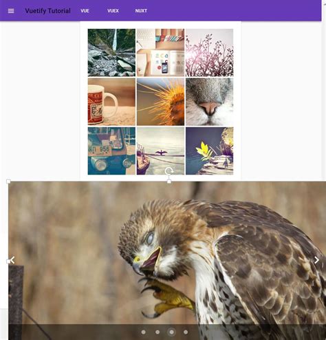 javascript stack vuetify elements in one page stack overflow