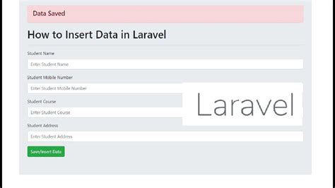 how to insert data in laravel images and photos finder