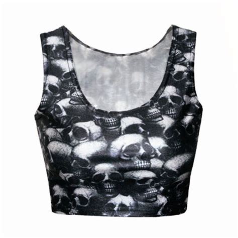 Skull Crop Top Skull Top Goth Emo Skeleton By Ludditemade Skull