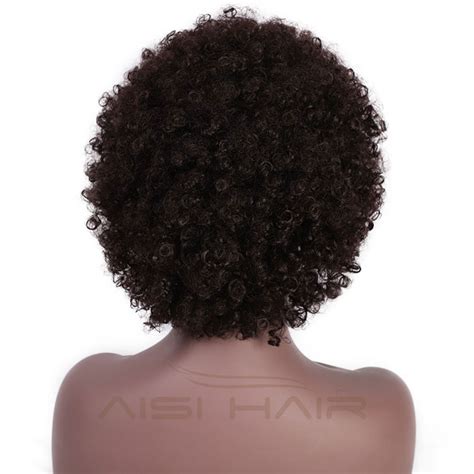 Black Fluffy African Curly Short Synthetic For Women Afro Kinky Natural