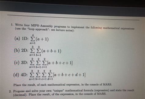 solved 1 write four mips assembly programs to implement