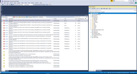c missing assembly references and or directives the type or