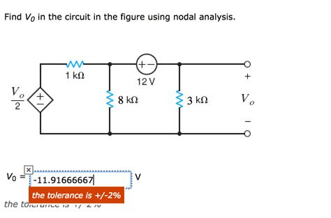 solved find v0 in the circuit in the figure using nodal