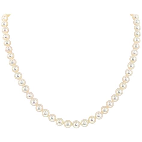 14 Karat White Gold And Freshwater Cultured 7 7 5mm Pearl Necklace For