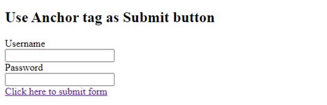 how to use anchor tag as submit button geeksforgeeks