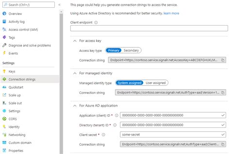 unable to read azure signalr connection string from azure app service