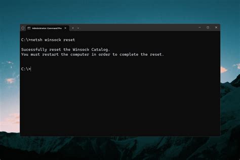 how to perform a netsh winsock reset